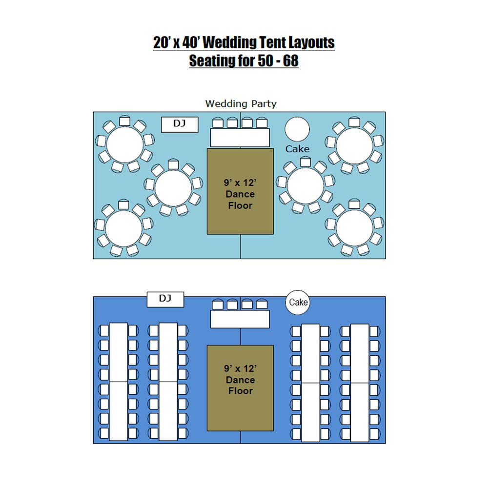 50 Guest Rectangle Rental Tent Package by JMS Tents