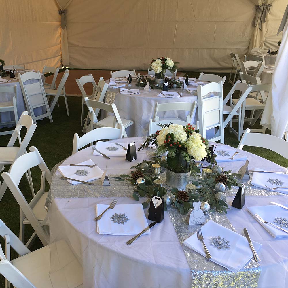 64 Guest Rectangle Rental Tent Package by JMS Tents